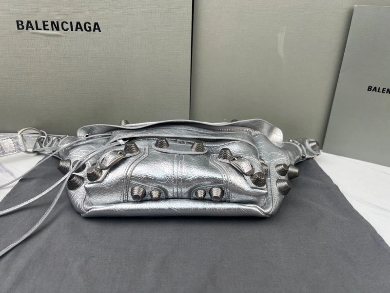 Genuine Balenciaga Trendy Unisex Motorcycle Folding Waist Bag - Street Style