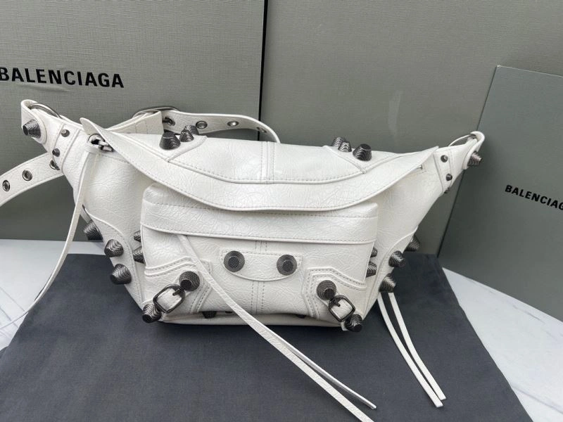 Balenciaga Unisex Street Style Motorcycle Folding Waist Bag - 20x5x19cm