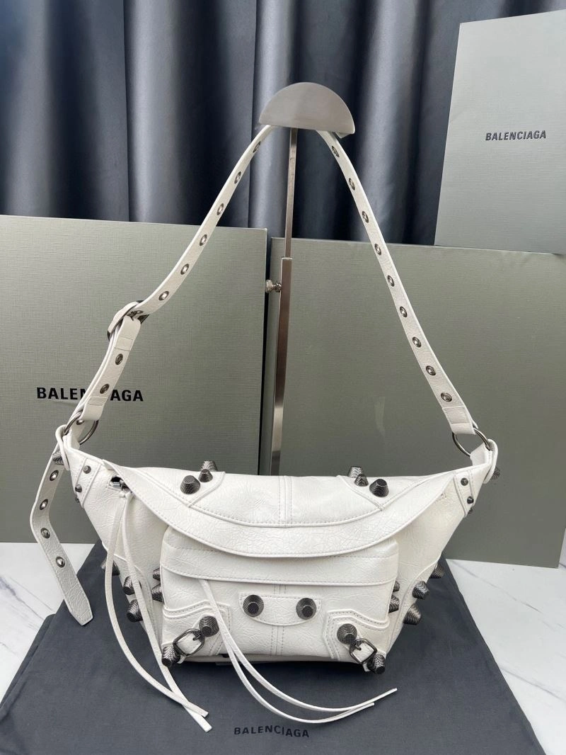 Original Balenciaga Unisex Street Style Motorcycle Folding Waist Bag - 20x5x19cm
