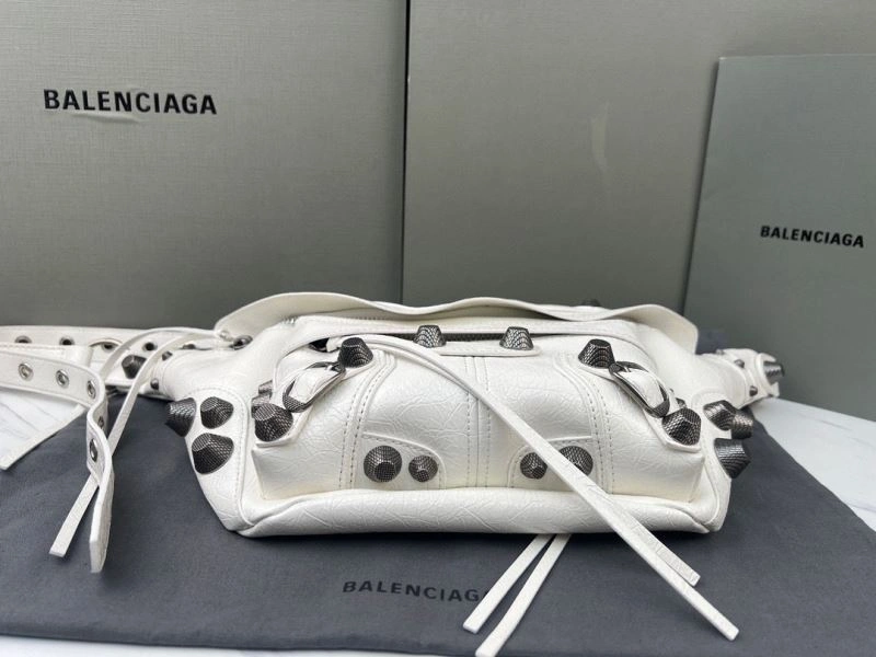 Original Balenciaga Unisex Street Style Motorcycle Folding Waist Bag - 20x5x19cm