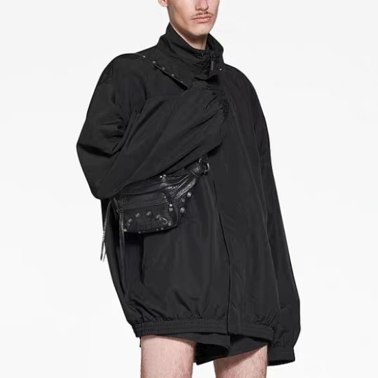 Original Balenciaga Unisex Street Style Motorcycle Folding Waist Bag - 20x5x19cm