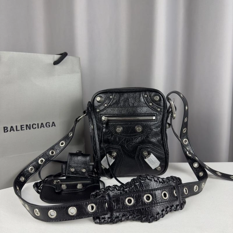 Balenciaga Unisex Vertical Motorcycle Bag in Oil Wax Black