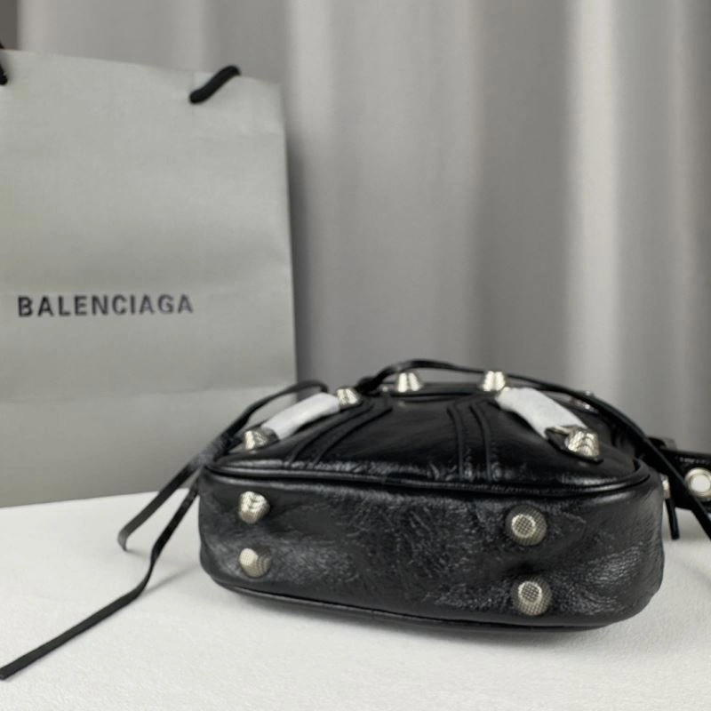 Cut-rate Balenciaga Unisex Vertical Motorcycle Bag in Oil Wax Black