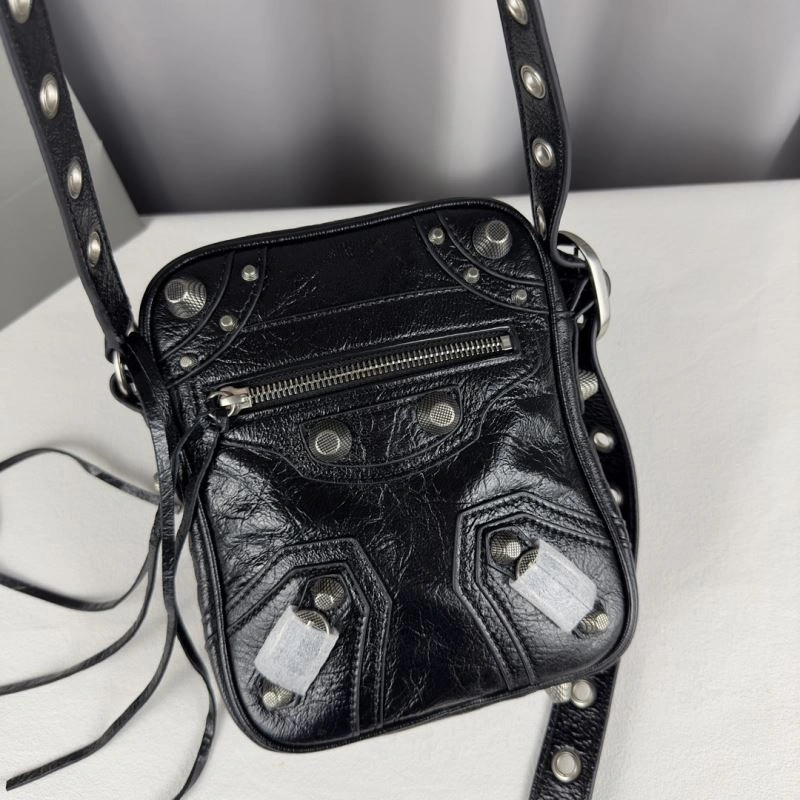 Cut-rate Balenciaga Unisex Vertical Motorcycle Bag in Oil Wax Black