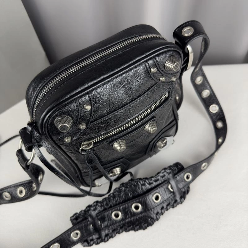Cut-rate Balenciaga Unisex Vertical Motorcycle Bag in Oil Wax Black