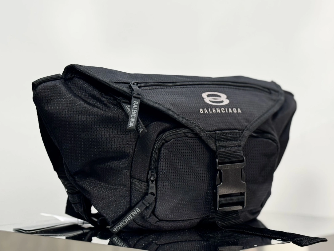 Real Balenciaga Unity Sport Icon Nylon Waist Bag with Adjustable Strap