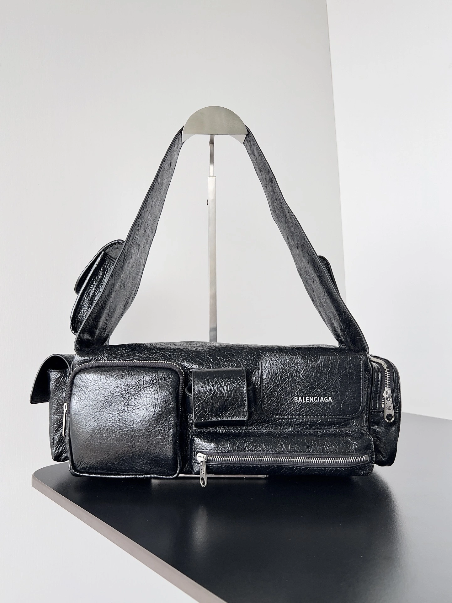Balenciaga Vintage Workwear Sheepskin Punk Motorcycle Tote Bag