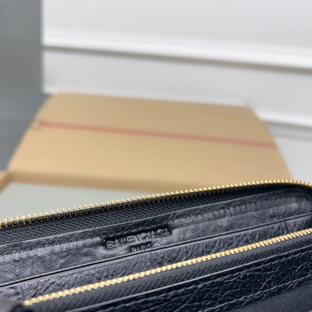 Bargain Balenciaga Vintage Zipper Motorcycle Wallet with Card Holder