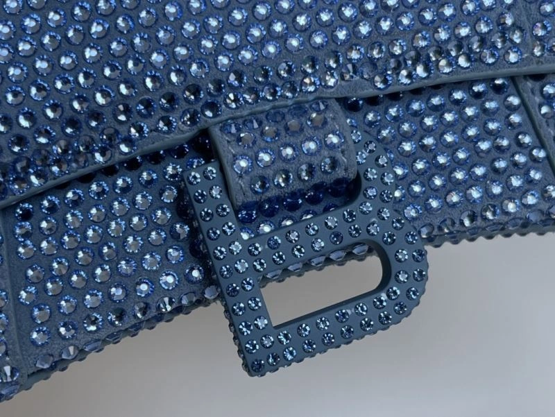 1:1 copy Balenciaga Water Blue Rhinestone Hourglass Bag