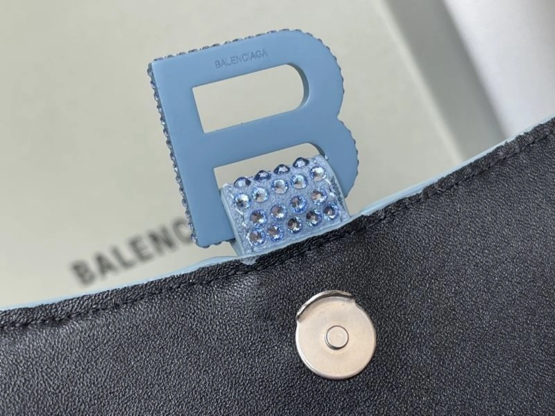 1:1 copy Balenciaga Water Blue Rhinestone Hourglass Bag