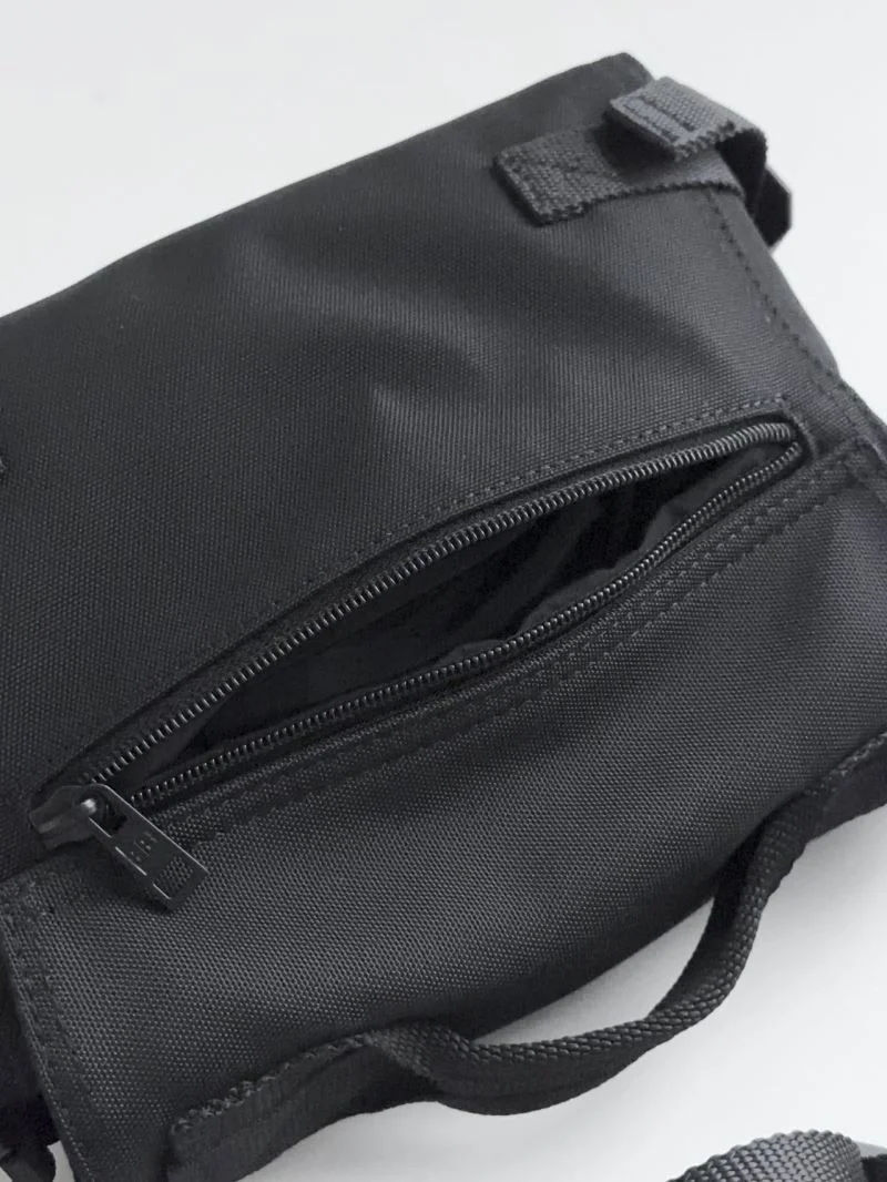 Brand-authenticated Balenciaga Waterproof Nylon Army Black Messenger Bag