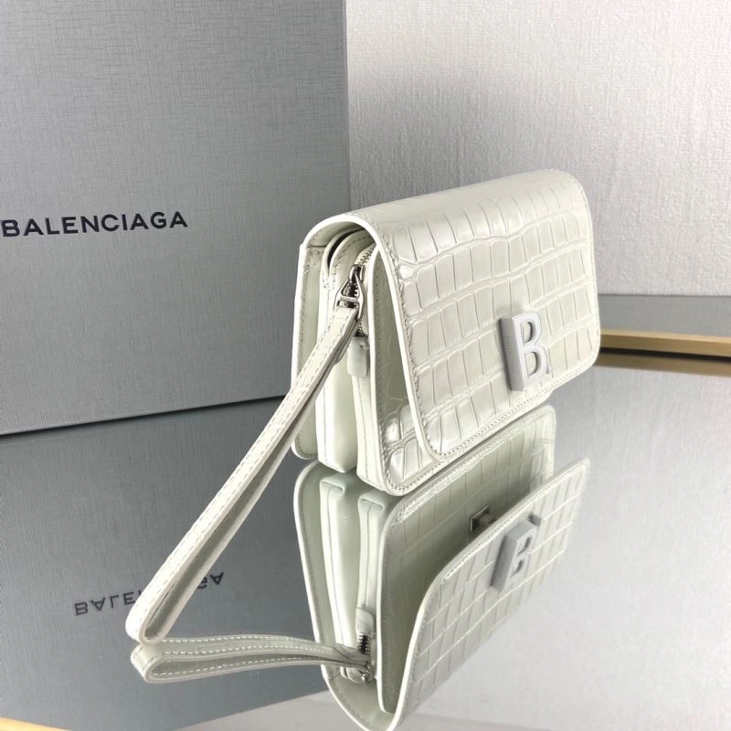Accurate model Balenciaga White Crocodile Embossed Big B Luxury Box Bag