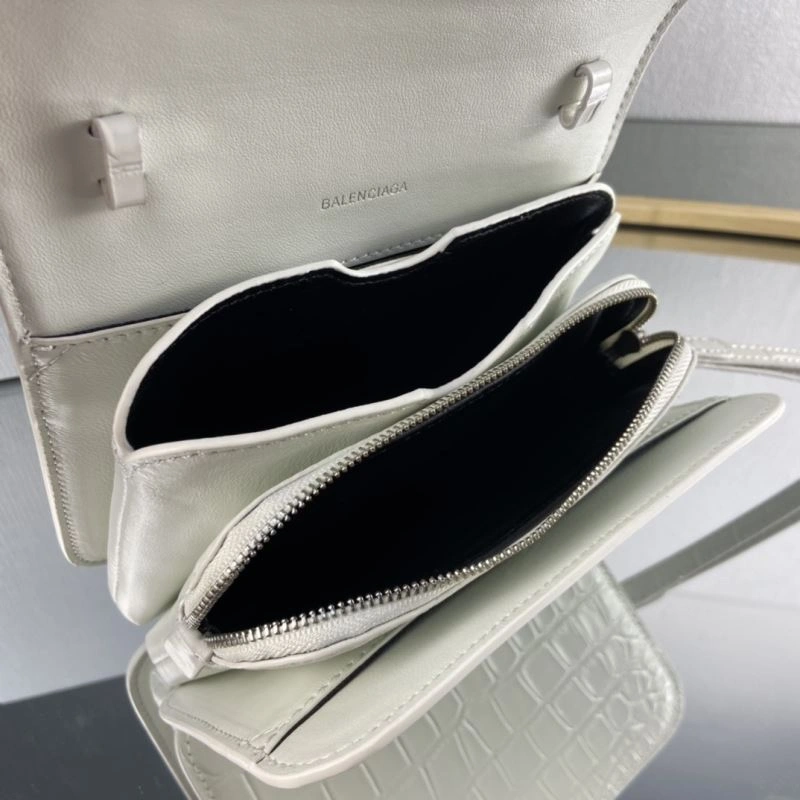 Accurate model Balenciaga White Crocodile Embossed Big B Luxury Box Bag