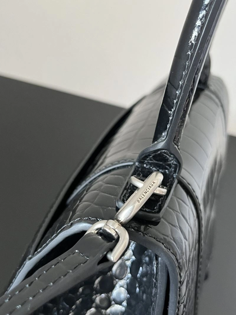 Inexpensive Balenciaga XS Crocodile-Patterned Leather Hourglass Bag