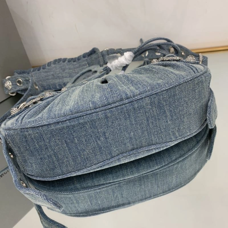 Cut-rate Balenciaga XS Denim Dumpling Bag - Retro Rock Chic Underarm Style