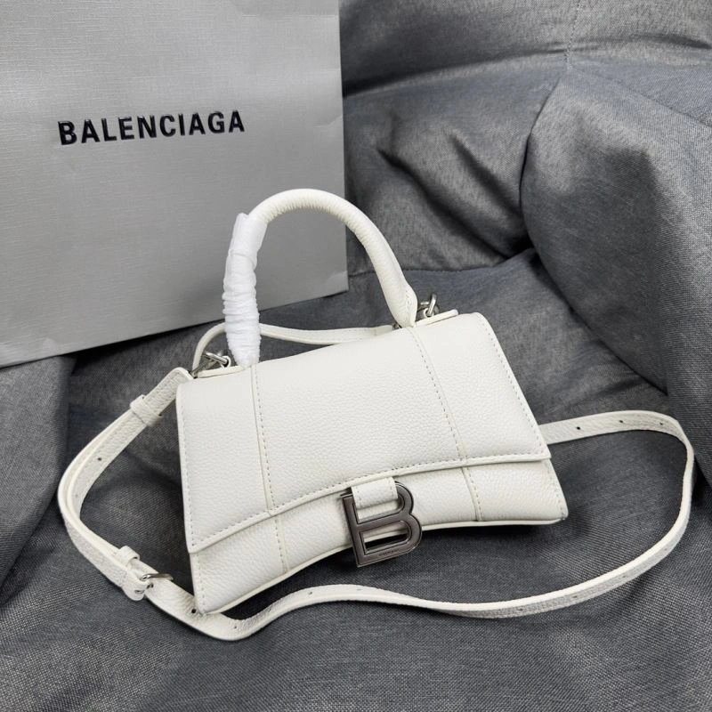 Balenciaga XS Hourglass Bag in White Lychee Pattern