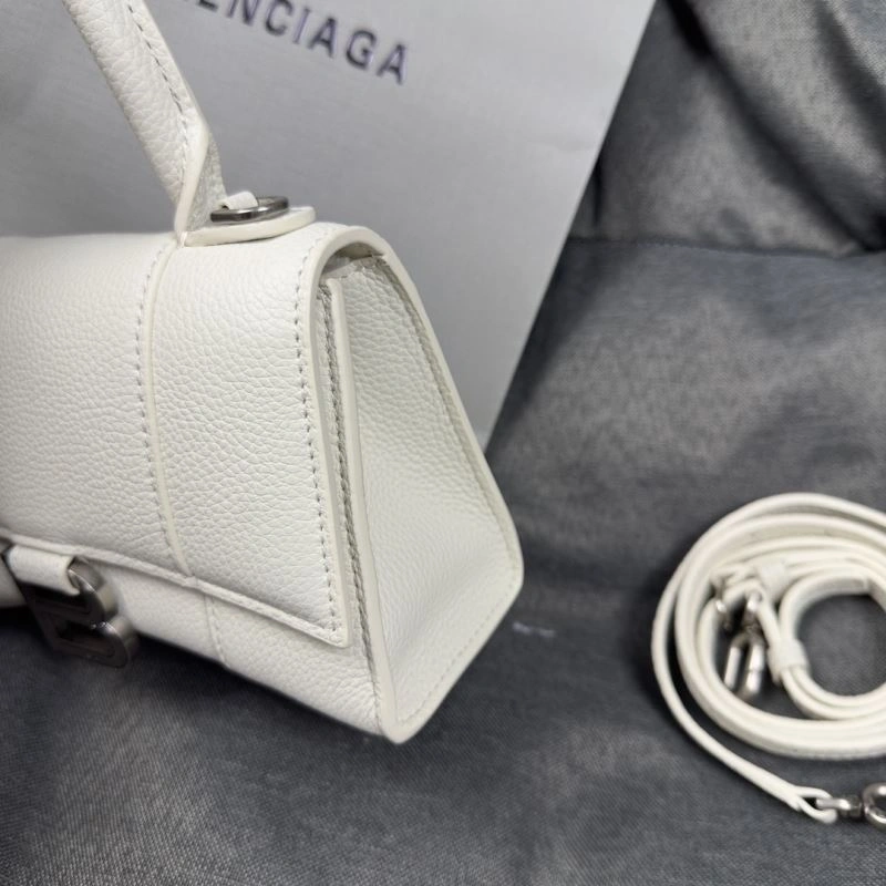Factory-made Balenciaga XS Hourglass Bag in White Lychee Pattern