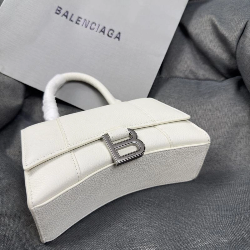 Factory-made Balenciaga XS Hourglass Bag in White Lychee Pattern