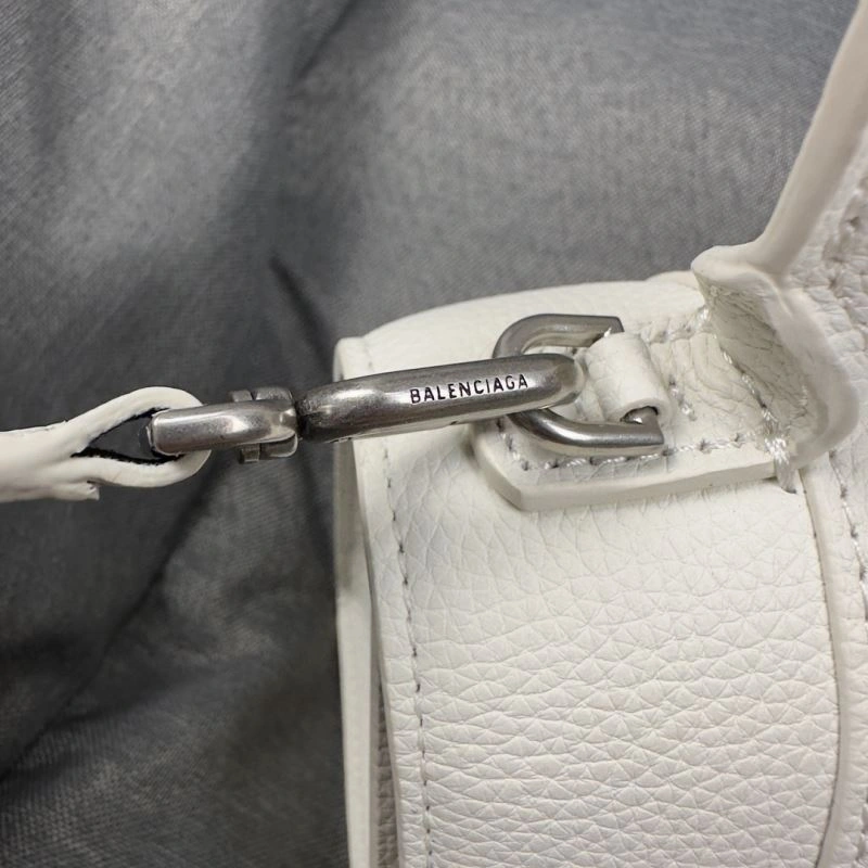 Factory-made Balenciaga XS Hourglass Bag in White Lychee Pattern