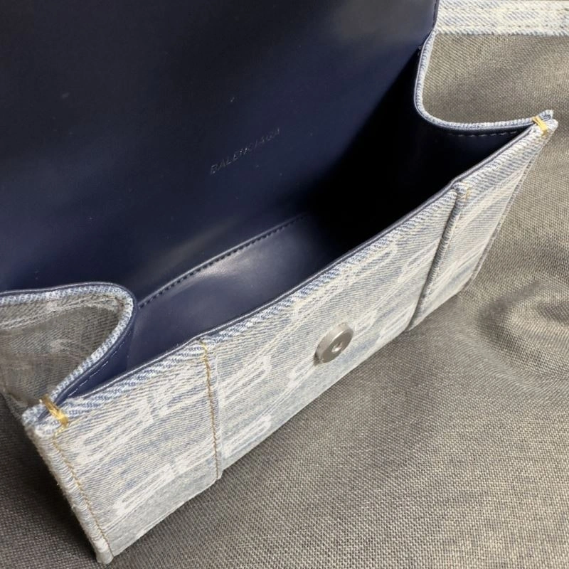 Mirror quality Balenciaga XS Hourglass Blue Denim Crescent Bag