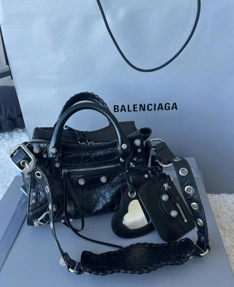 Balenciaga XS Le Cagole Neo City Handbag - Black Diamond Hardware