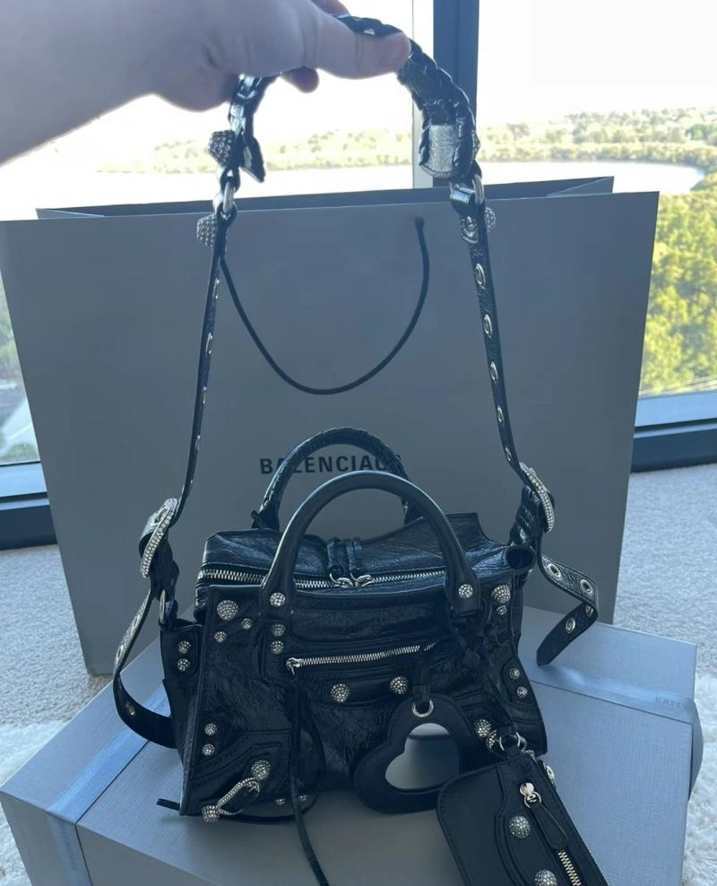 1:1 copy Balenciaga XS Le Cagole Neo City Handbag - Black Diamond Hardware