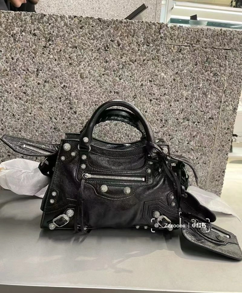 1:1 copy Balenciaga XS Le Cagole Neo City Handbag - Black Diamond Hardware