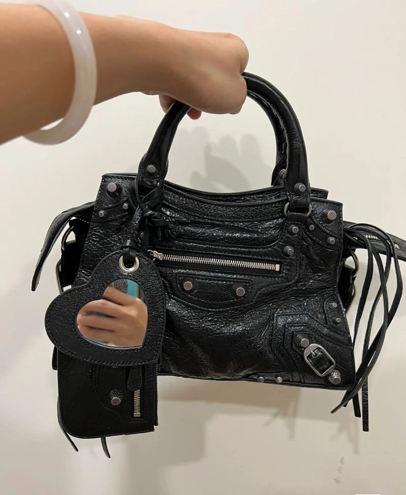 1:1 copy Balenciaga XS Le Cagole Neo City Handbag - Black Diamond Hardware