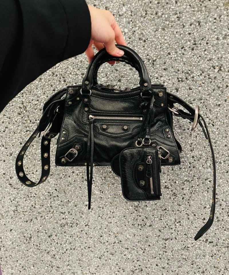 1:1 copy Balenciaga XS Le Cagole Neo City Handbag - Black Diamond Hardware