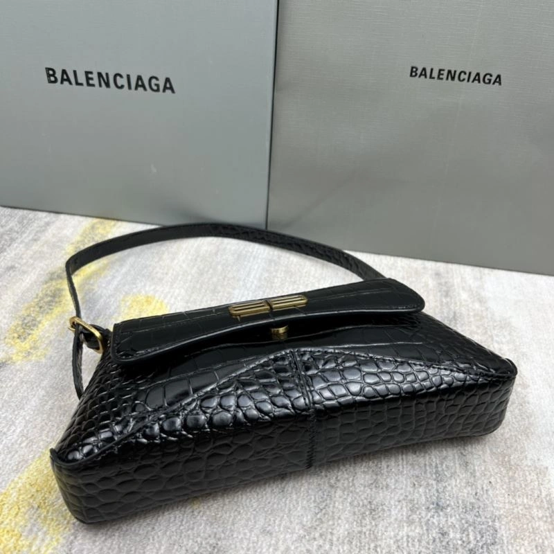 High fidelity Balenciaga XX Crocodile Black Lambskin Shoulder Bag
