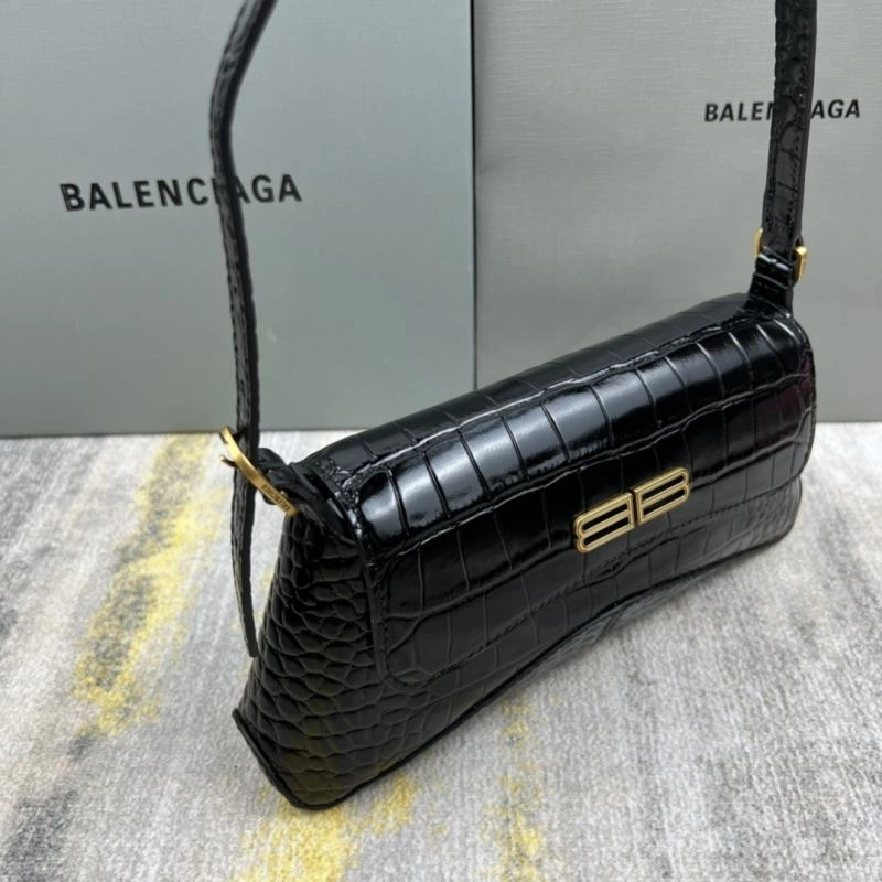 High fidelity Balenciaga XX Crocodile Black Lambskin Shoulder Bag
