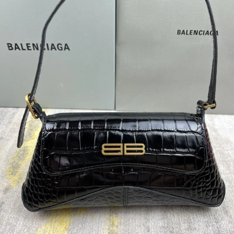 High fidelity Balenciaga XX Crocodile Black Lambskin Shoulder Bag