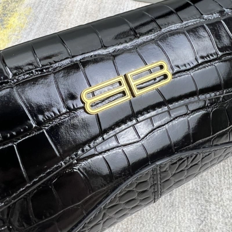 High fidelity Balenciaga XX Crocodile Black Lambskin Shoulder Bag