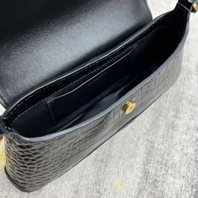 High fidelity Balenciaga XX Crocodile Black Lambskin Shoulder Bag