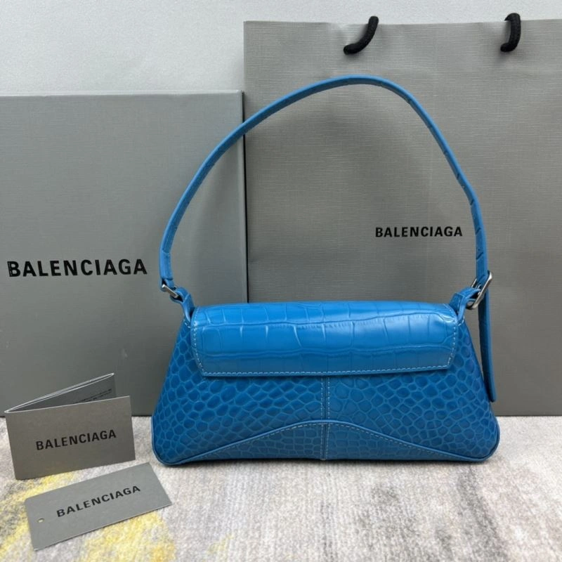 Balenciaga XX Crocodile Blue Mini Lambskin Underarm Bag