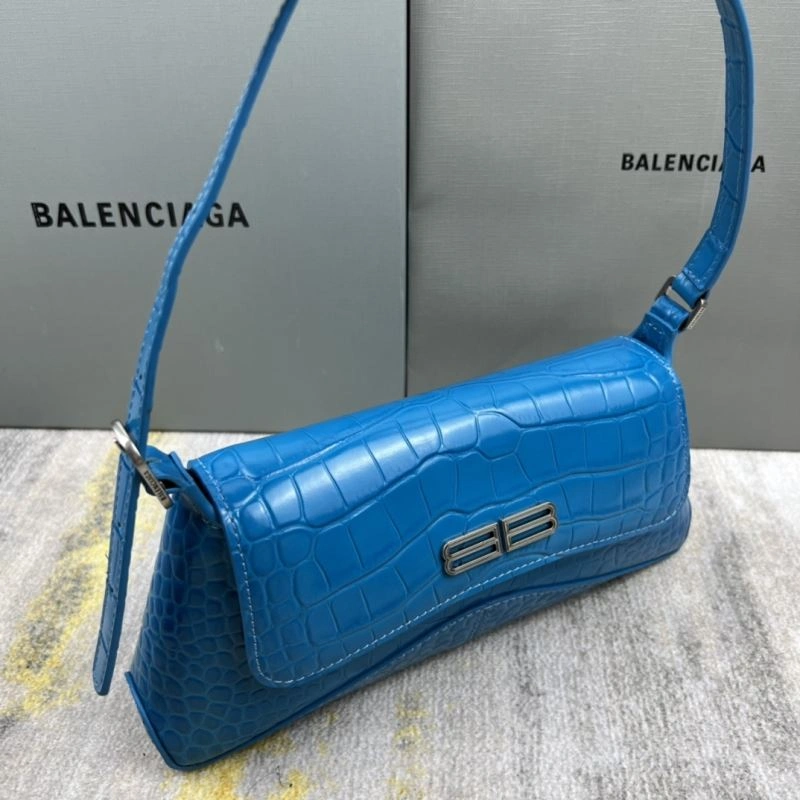 Indistinguishable Balenciaga XX Crocodile Blue Mini Lambskin Underarm Bag