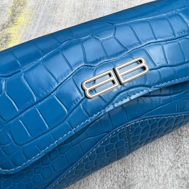 Indistinguishable Balenciaga XX Crocodile Blue Mini Lambskin Underarm Bag