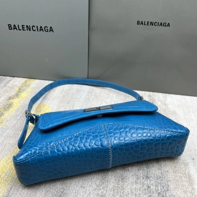 Indistinguishable Balenciaga XX Crocodile Blue Mini Lambskin Underarm Bag
