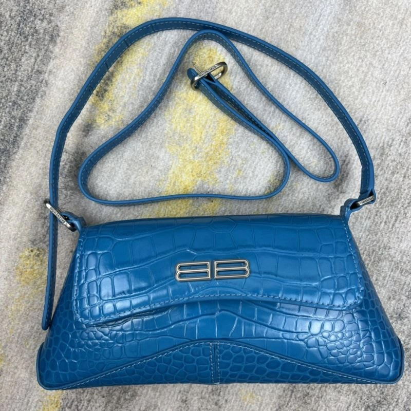 Indistinguishable Balenciaga XX Crocodile Blue Mini Lambskin Underarm Bag