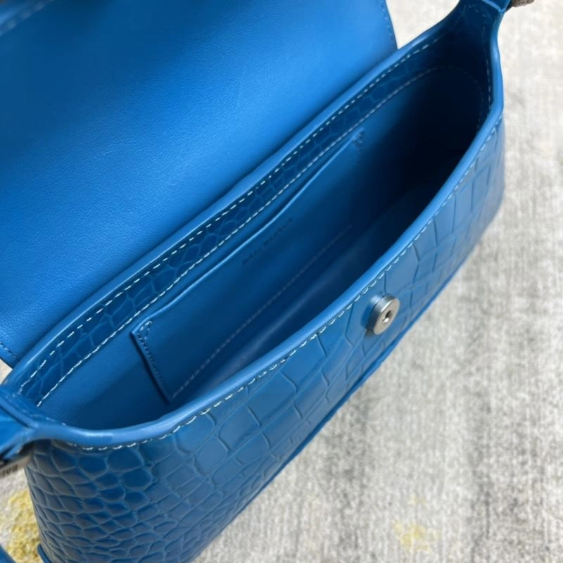 Indistinguishable Balenciaga XX Crocodile Blue Mini Lambskin Underarm Bag