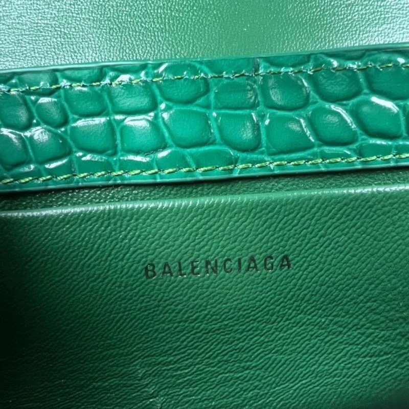 Budget-friendly Balenciaga XX Crocodile Green Underarm Bag with Lambskin Lining