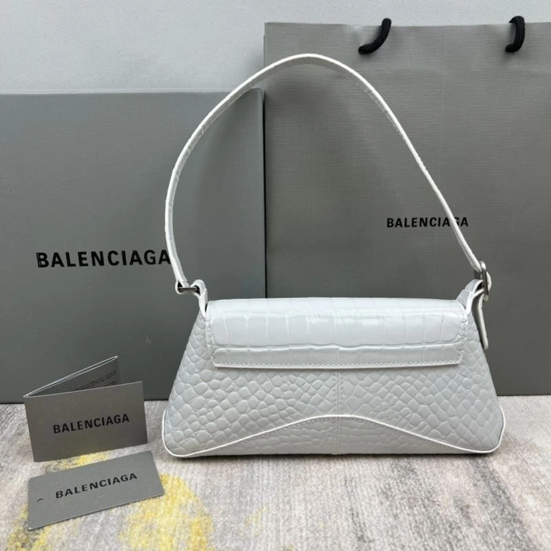 Balenciaga XX Crocodile White Lambskin Underarm Bag