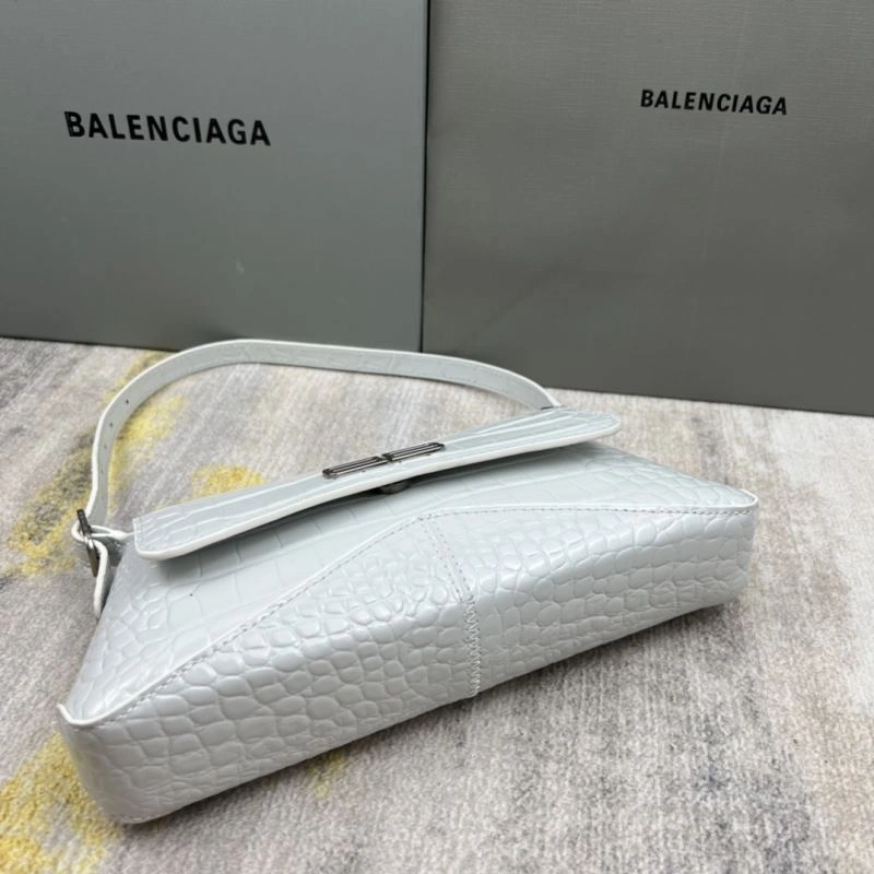 High accuracy Balenciaga XX Crocodile White Lambskin Underarm Bag