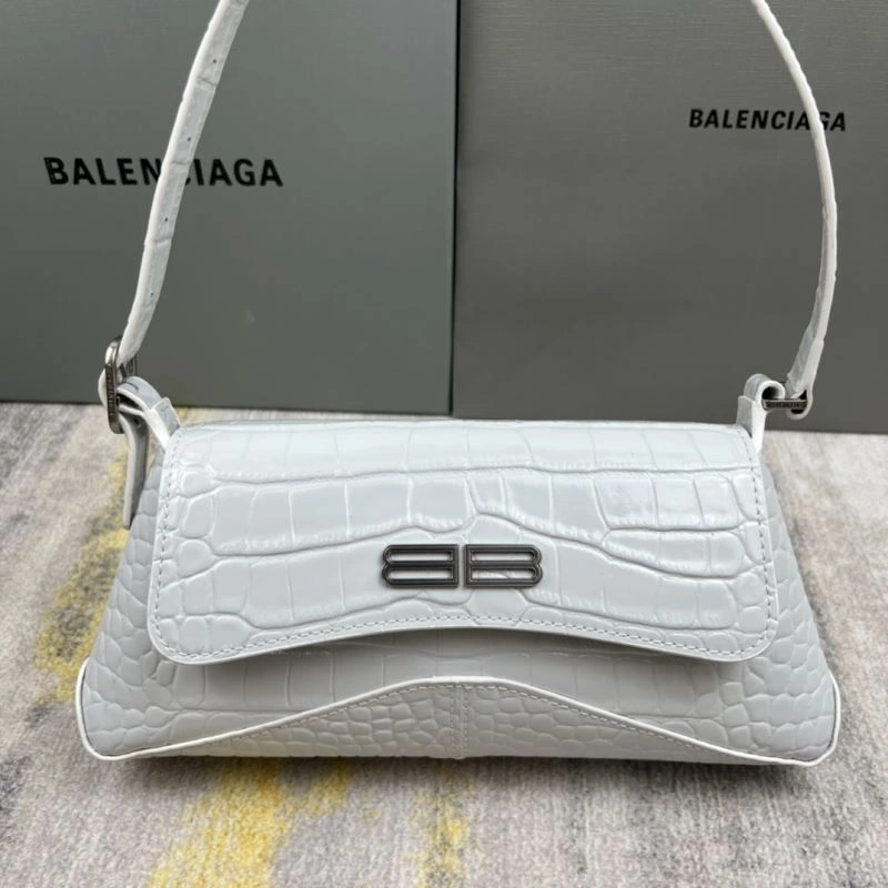 High accuracy Balenciaga XX Crocodile White Lambskin Underarm Bag