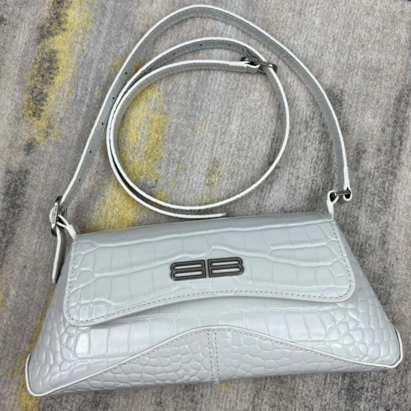 High accuracy Balenciaga XX Crocodile White Lambskin Underarm Bag