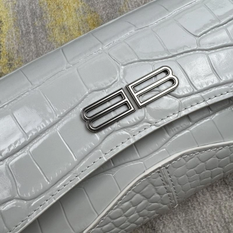 High accuracy Balenciaga XX Crocodile White Lambskin Underarm Bag