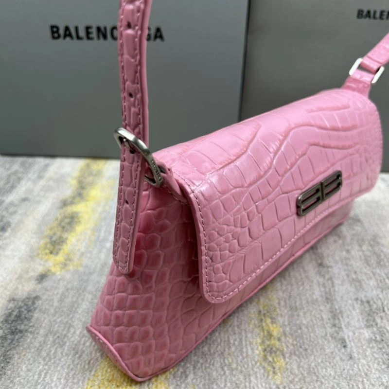 Precise copy Balenciaga XX Lambskin Crocodile Powder Shoulder Bag
