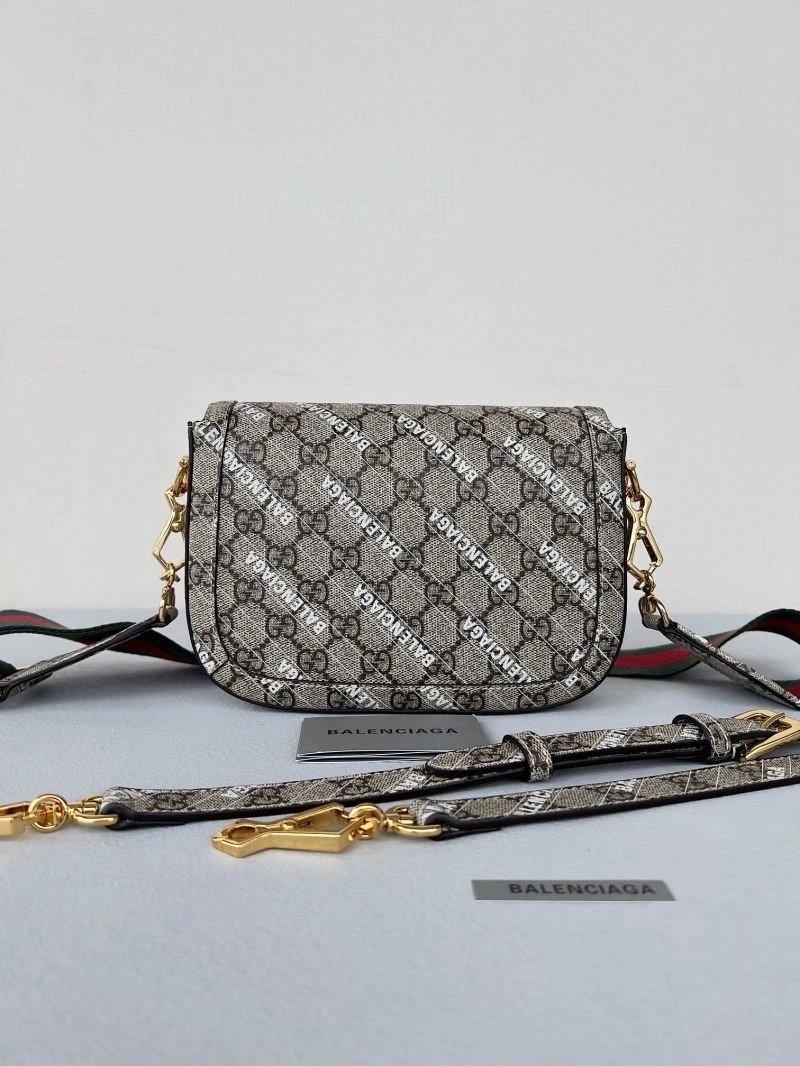 Mirror quality Balenciaga x GUCCI 1955 Printed Saddle Bag - Fashion Anthema
