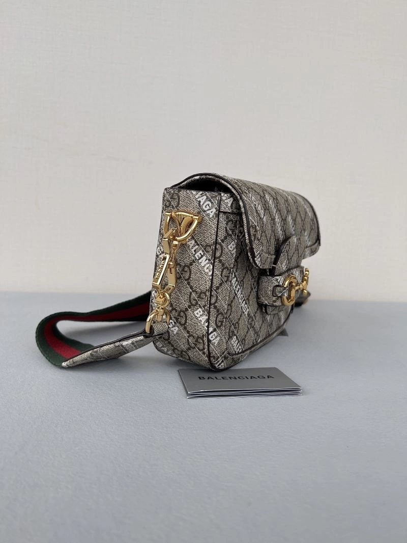 Mirror quality Balenciaga x GUCCI 1955 Printed Saddle Bag - Fashion Anthema