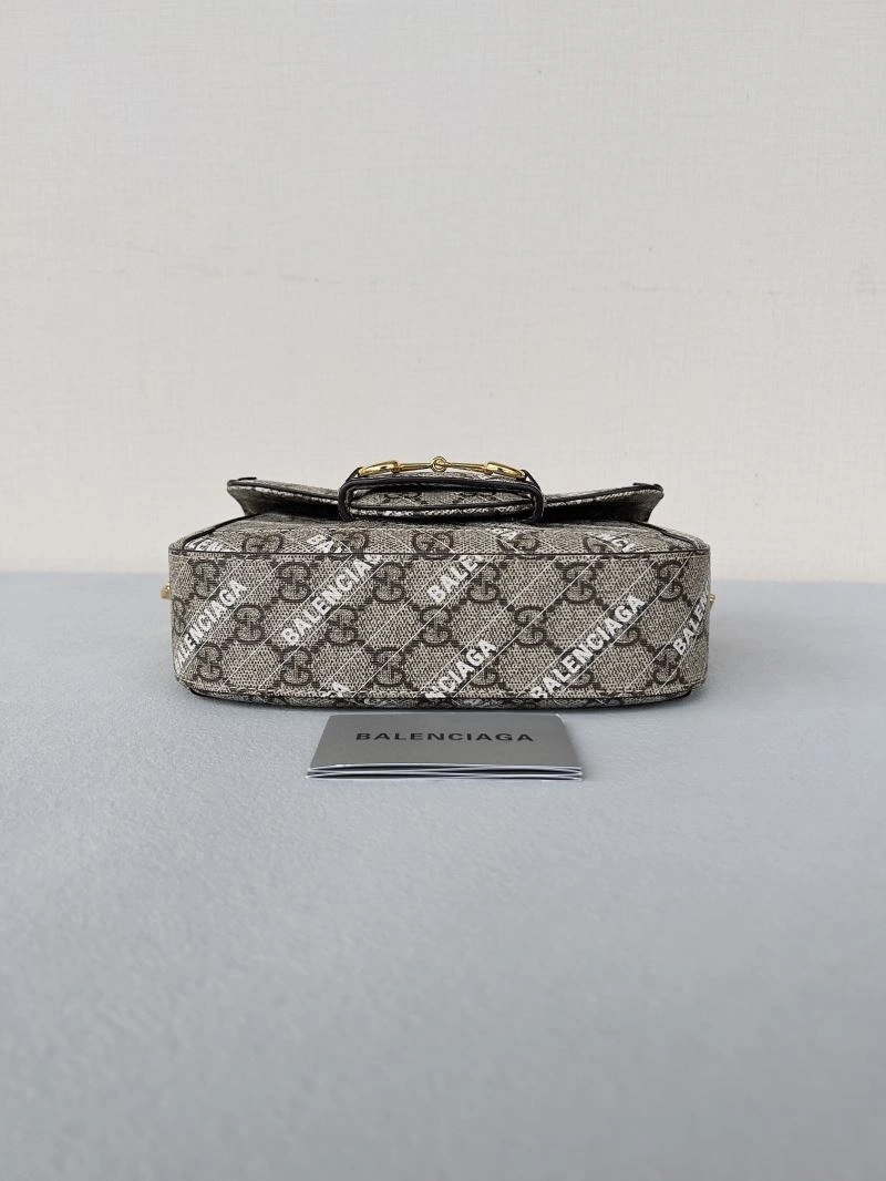 Mirror quality Balenciaga x GUCCI 1955 Printed Saddle Bag - Fashion Anthema
